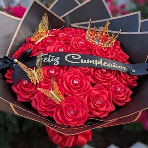 Eternal Roses Bouquetribbon Roses - Etsy