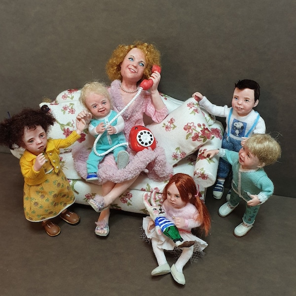 OOAK Doll for Dollhouse 1/12 About 5.8 Inch, Poseable, Character Doll ...