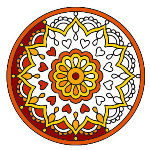 Print at Home Colorable Birthday Card Mandala Happy Birthday Card for ...