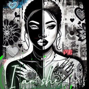 Afrocentric Katana Poster Art Wall Art Afrocentric Poster Art Japanese ...