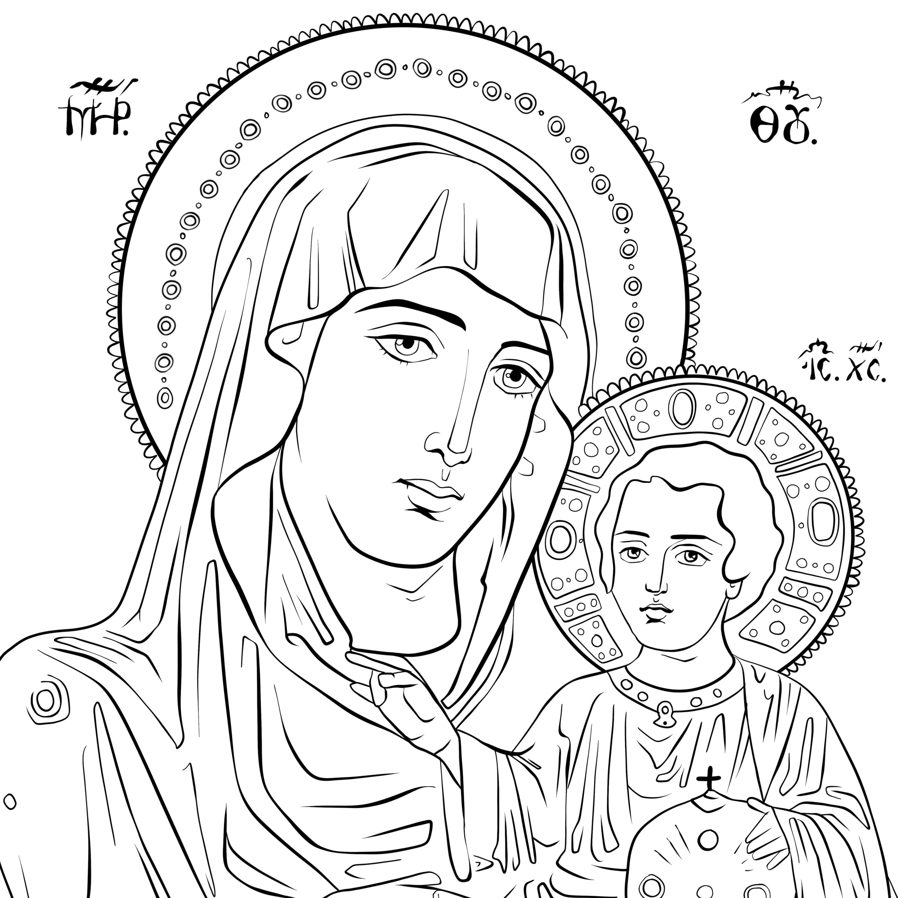 Orthodox Icons Coloring Pages Sketch Coloring Page