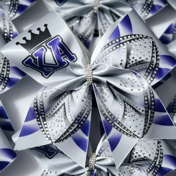 Custom Sublimated Logo Cheer Bow You Choose Custom Colors - Etsy