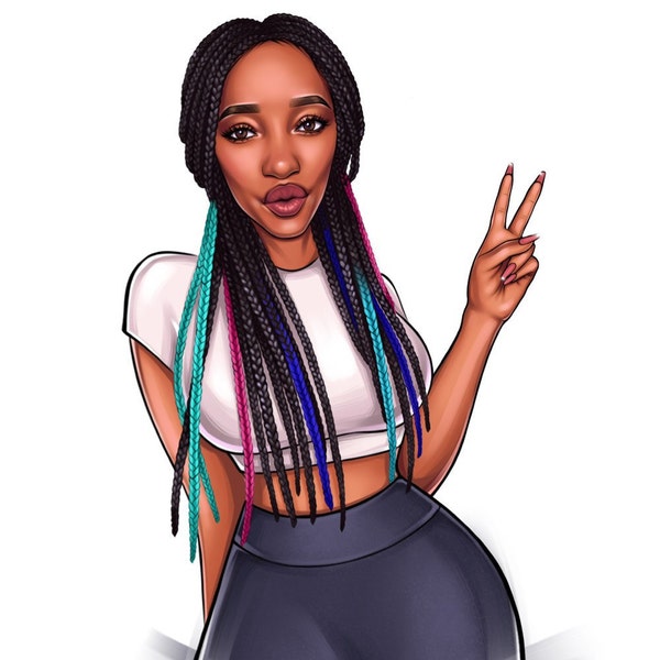 Black Woman Digital Art, Black Woman Clip Art, Transparent Png, AI Clipart - Etsy