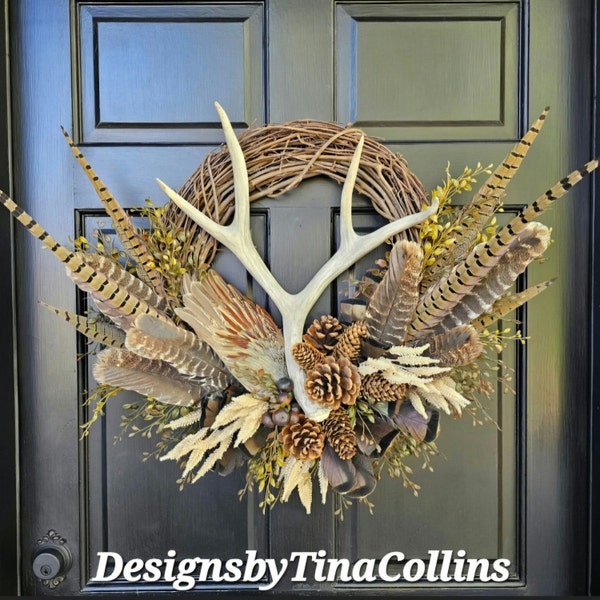 Antler Wreath-western Antler Wreath-western Floral Wreath-skull Wreath-hunters Wreath-cabin ...