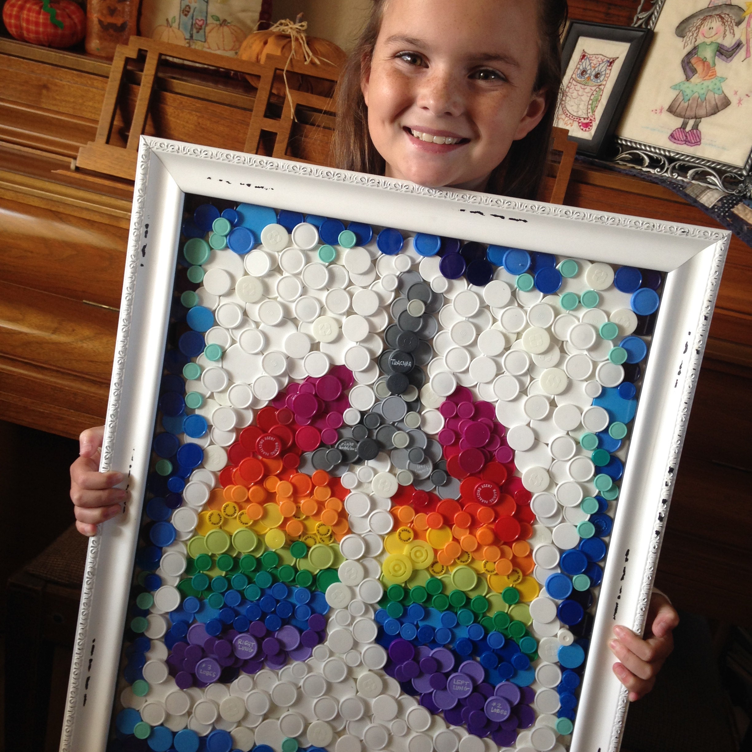 Medication caps turned into art. by AllCapsbyEm on Etsy