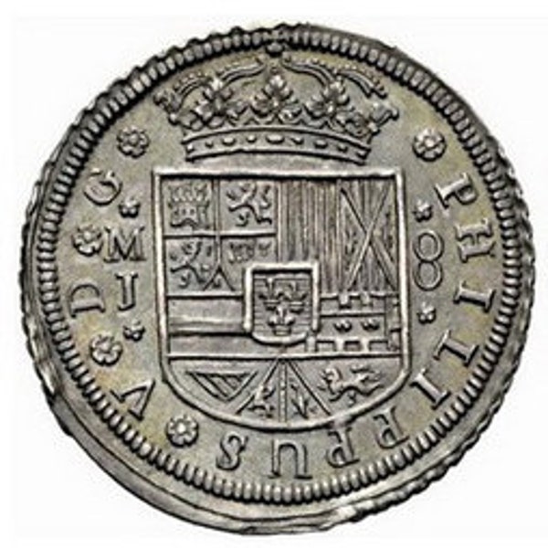 Spanish Rare Authentic Beautiful 1/2 Real Silver Ferdinand VI Shipwreck ...