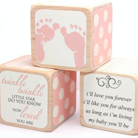Wooden Baby Blocks Made For The Little One In by Nurserytimeblocks