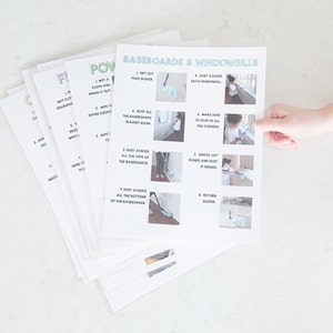 Bathroom Step-by-step Visual Aid Cleaning Chore Guides Cheat Sheet ...