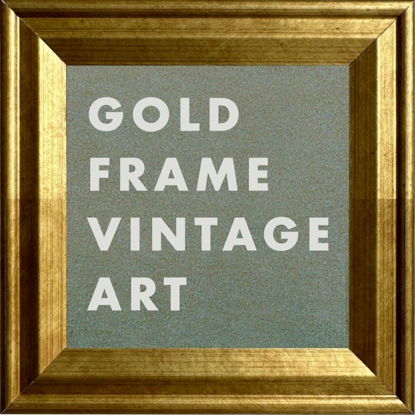 Gold Picture Frame Flower Print 8x10 Giclee Canvas Art Print Painting ...