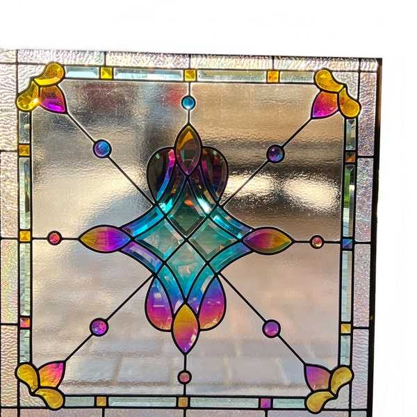Dichroic Diamond Bevel Jewel Stained Glass - Etsy