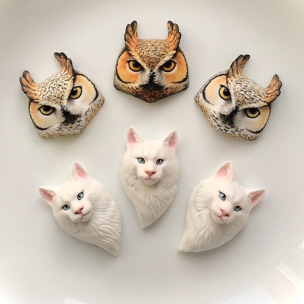 Dark Owl Cabochon Necklace Animal Flatback Cabs for Beading Clay ...