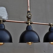 Copper industrial pendant lighting. by DesignerLight on Etsy