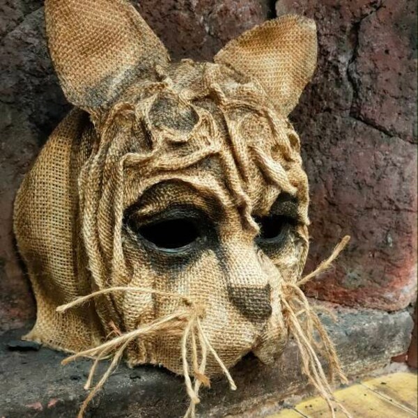 Creepy Horror Occult Hessian Burlap Crow Mask Adult Halloween, Wicker ...