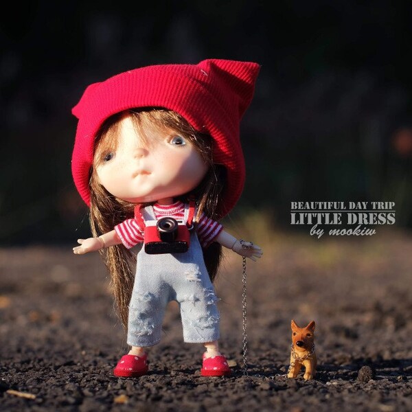 Labubu Macaron Outfit : navy Blue Set jumpsuit and Hat - Etsy