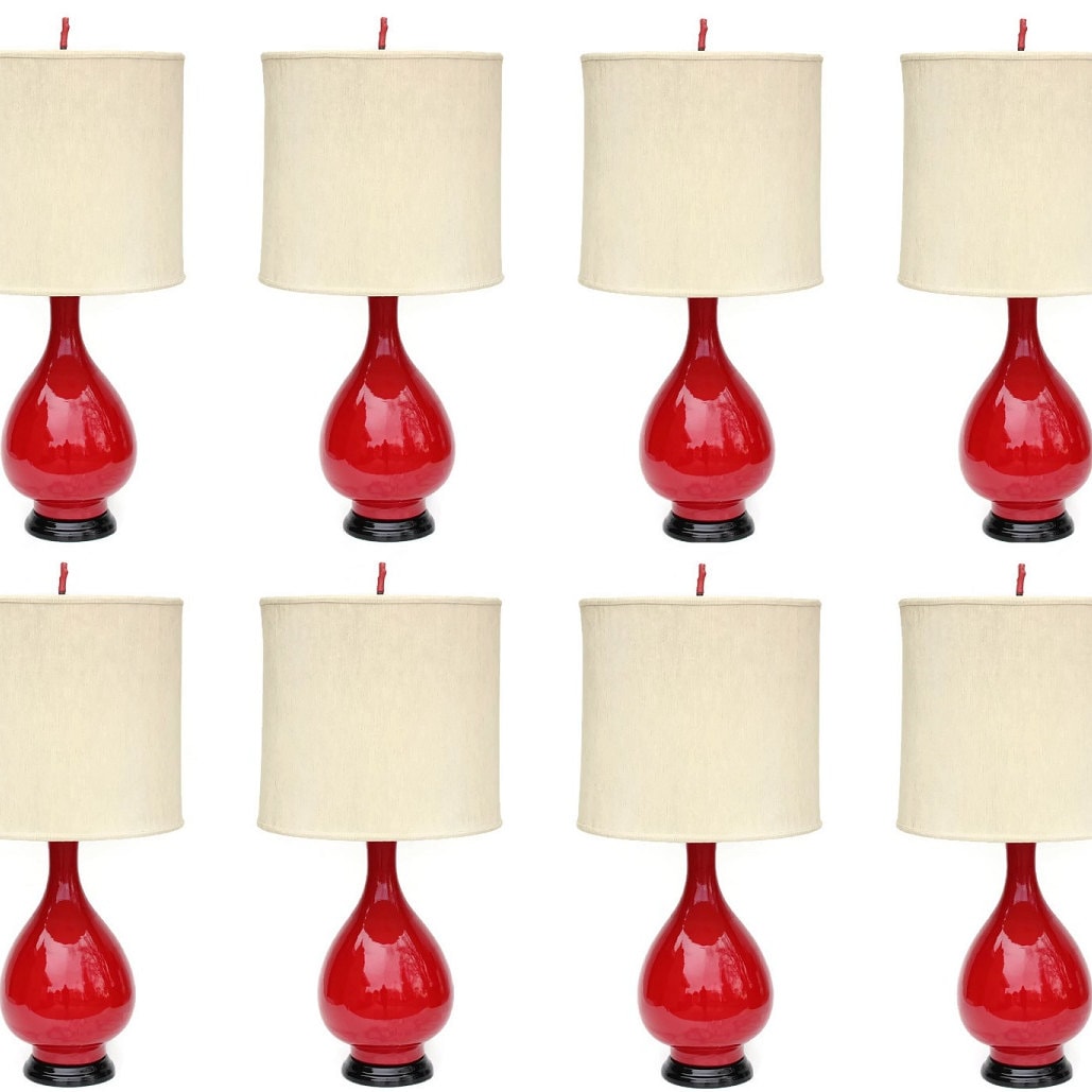 A Matching Pair of Asian Lamp Finials Chinese Pear Vase Lamp Finials in ...