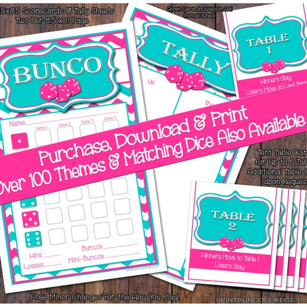 Printable Bunco USA Patriotic Custom Cards Bunko Scorecards Score ...