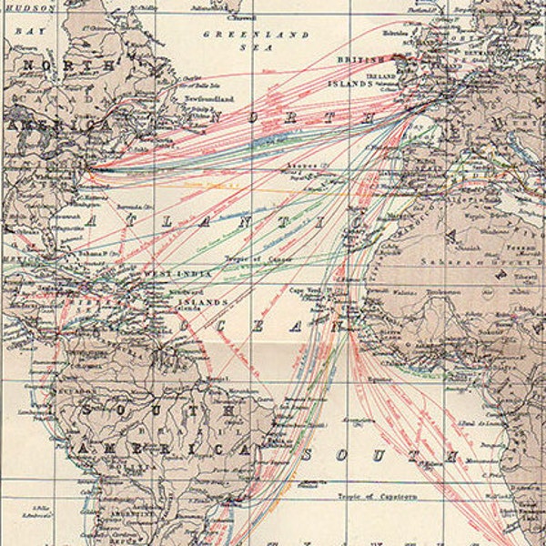 Large Gorgeous Map of INDIA SOUTHERN, 1890 Atlas Antique Map, INDIA Map ...