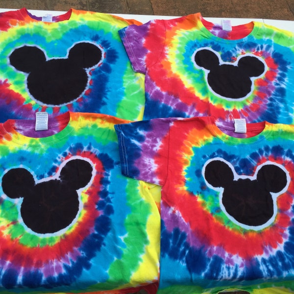 Mickey Mouse Inspired Tie Dye Rainbow Adult Unisex Tie Dye Shirt - Etsy