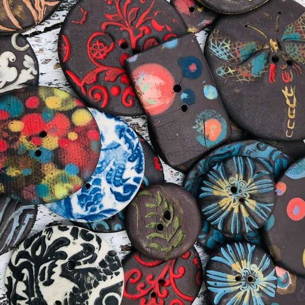 Delft Octagon Porcelain Buttons-delft Buttons-artisan Buttons-porcelain ...