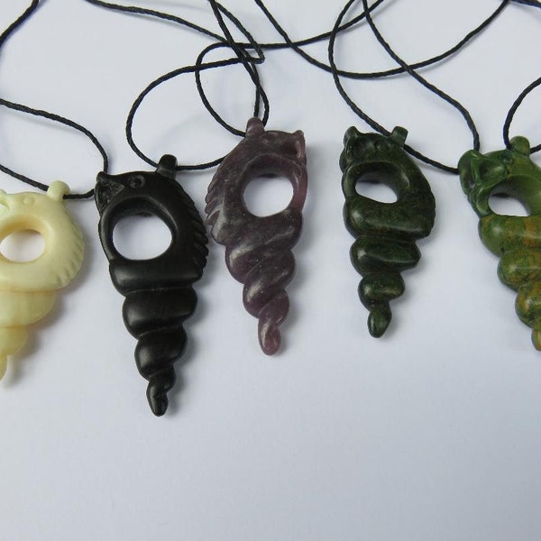 African Art Ethnic Jewelry Shona Carving Pendant Necklace Polished ...