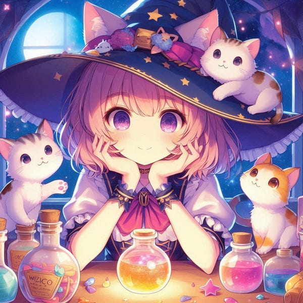 Anime Twitch Horn Girl Panels 20 Panels 12 Blank Panel Templates Pink ...