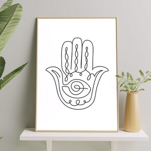 Israel Judaica Jewish Decor Modern Continuous Line Art Abstract Print ...