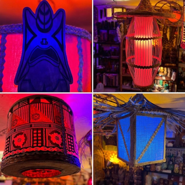 Tiki Lamp Light Fish Float Glass Light Pendant Ceiling Decor Bar Lounge ...