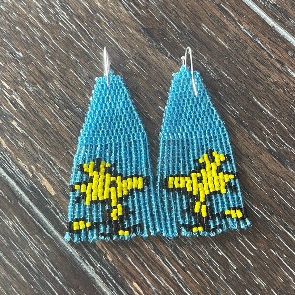 Orange and Black Halloween Earrings Miyuki Delica Seed Beads Dangling ...