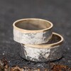 6MM Sterling Silver & 24K Gold Keum Boo Rustic Ring, Mens Rustic Band ...