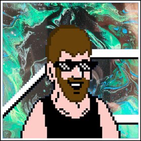 Acrylic Pouring Wooden Pixel Art & Silhouette Art by PopPixelShop