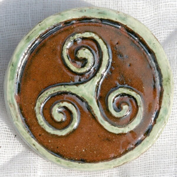 Ceramic Pottery Elder Futhark Rune Pendant, Eihwaz Rune Necklace ...