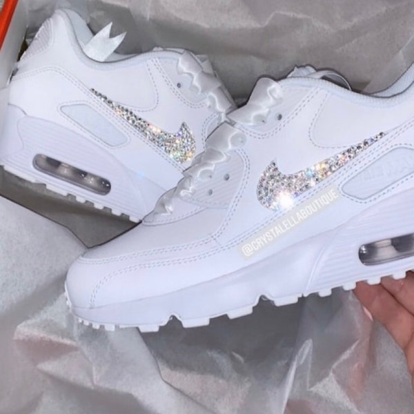 Personalised Air Force 1 White Wedding Sneakers // Blinged Out With ...