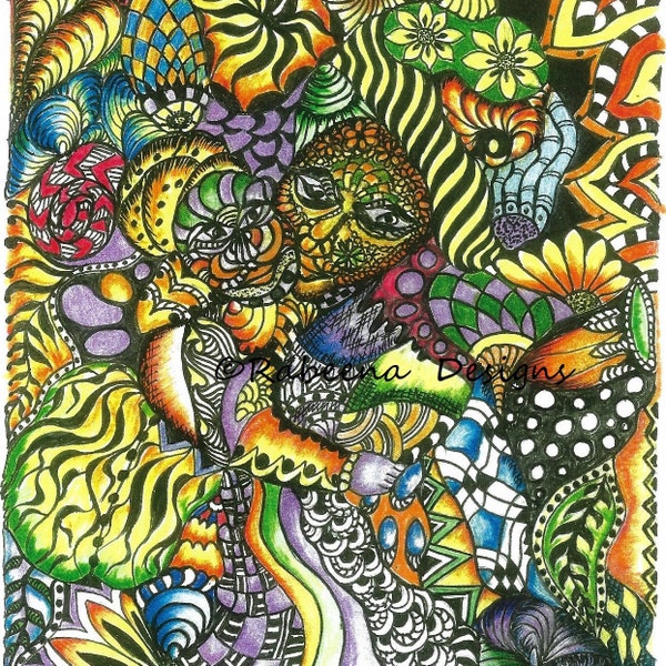 Natures World Zentangle African Inspired Art Piece Prints Ready to Ship ...