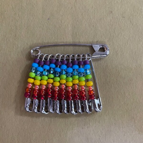 30 Large Friendship Pins Neon/colorful Seed Beads/safety Pins, Retro 80 ...