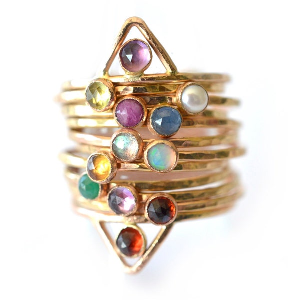 Skinny Stacking Rings, tree Bark Stackable Midi Ring, SINGLE RING ...