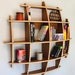 Wood Wall Shelf, Hanging Bookcase, Modern Sphere Book Display, Office ...