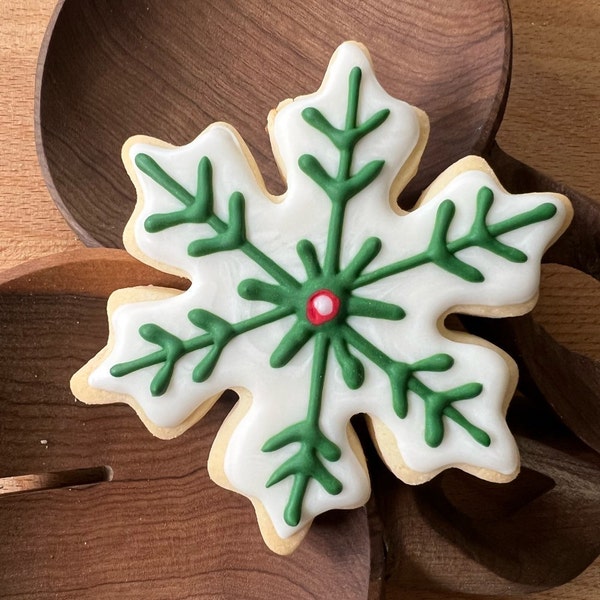 Christmas Snowflake Cookies With Royal Icing, Fresh Baked and Hand ...