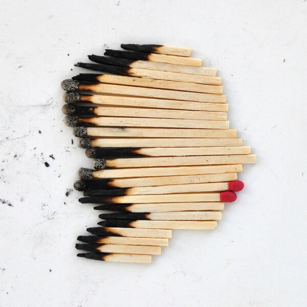 7 X 6 Match Sculpture Silhouette Matchstick Woman Wooden Wall Hanging ...