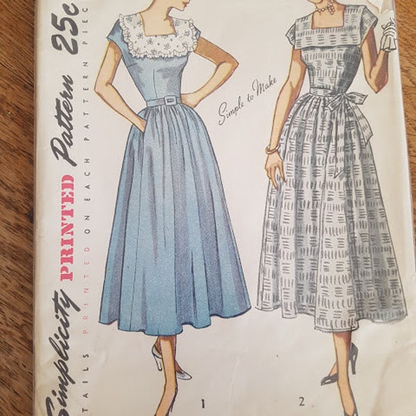 Vintage Vogue Dress Sewing Pattern From 1950s - Etsy