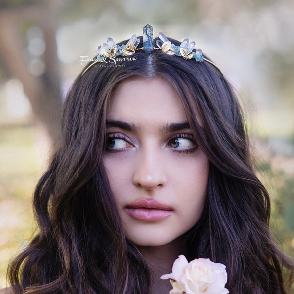 Quartz Cluster Crown, Raw Clear Crystal Crown,boho Crystal Crown,bridal ...