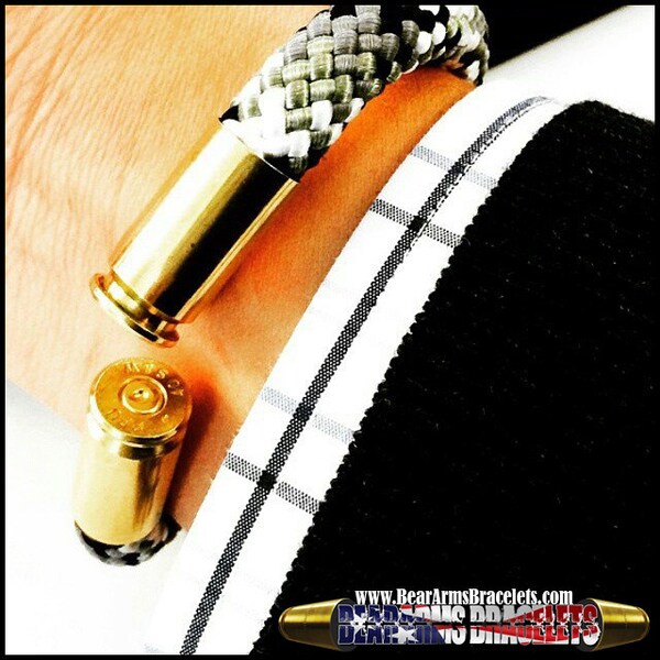 Patriot Military and Second Amendment Paracord Bullet Bracelet 40 Cal ...