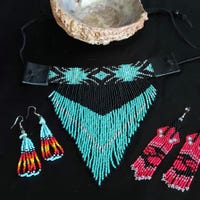 MMIW Red Dress Shoulder Duster Handmade Beaded Fringe Earrings - Etsy ...