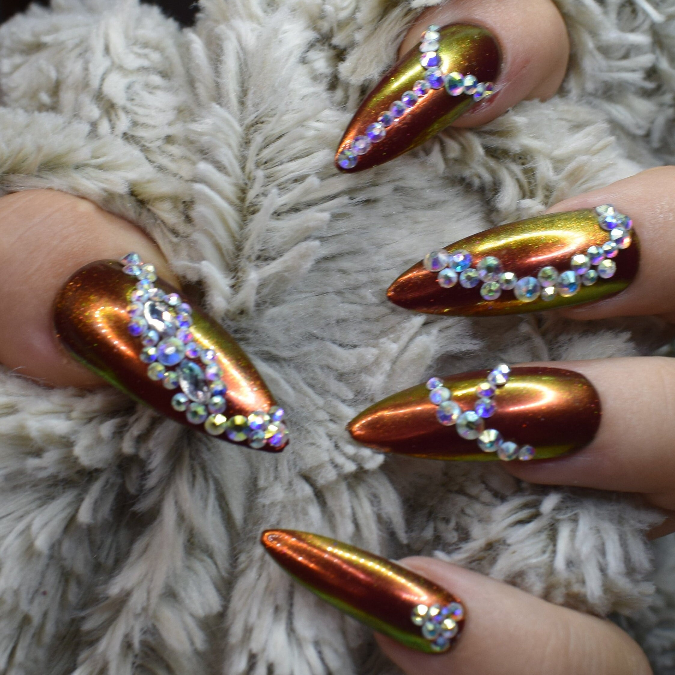 Acrylic & Press On Nails Hand Painted Press On Toenails 20 Full Cover ...