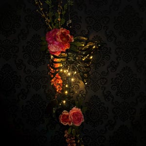 Custom Made to Order Floral Rib Cage Skeleton Wall Hanging - Etsy