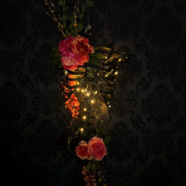 Custom Made to Order Floral Rib Cage Skeleton Wall Hanging - Etsy