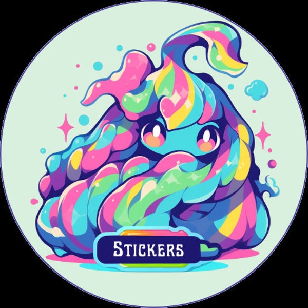 Sunny Slime Girl Sticker, Cute Stickers Kawaii Aesthetic, Laptop ...