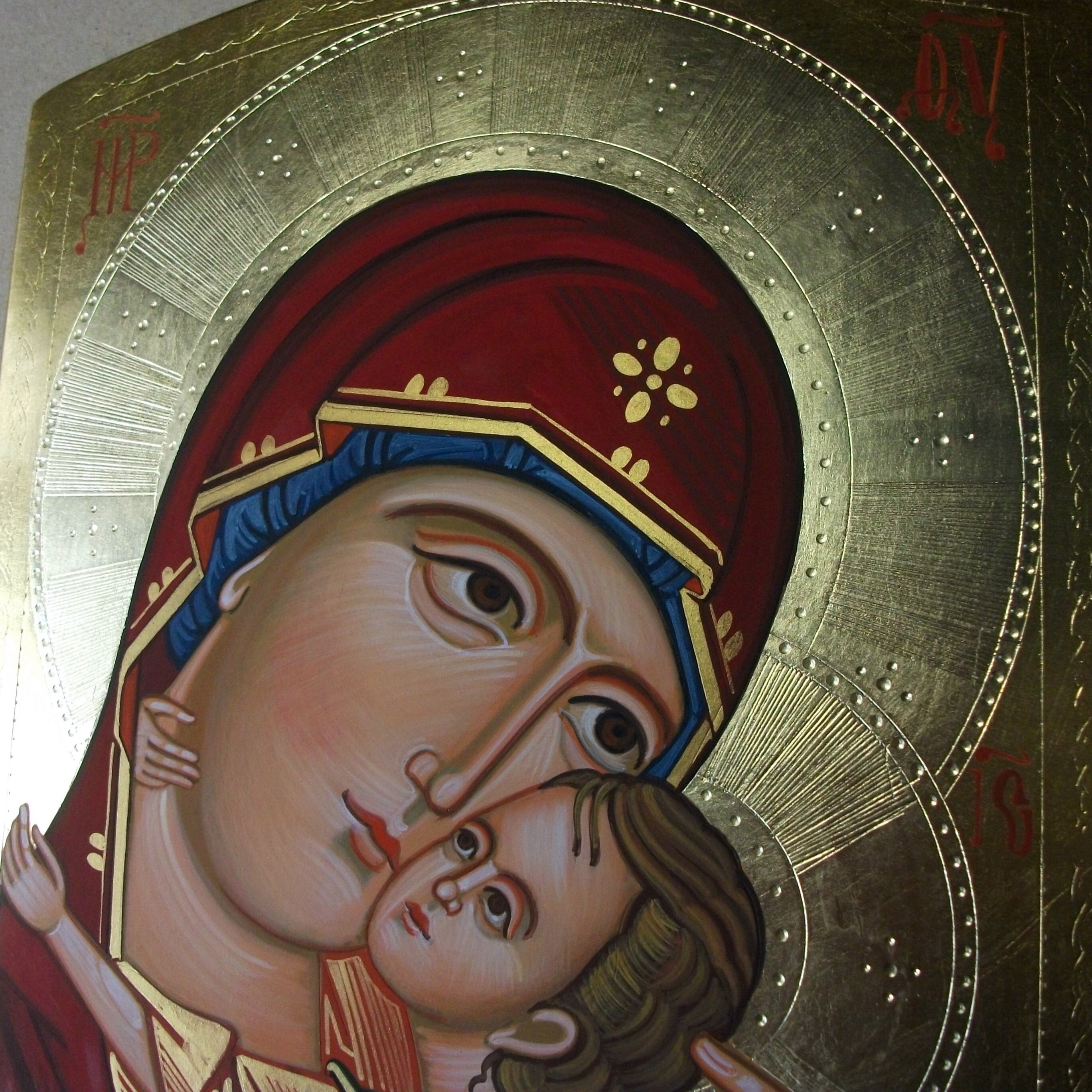 Acrylic Hand-painted icon on parchment cardboard sheet.sacred icons ...
