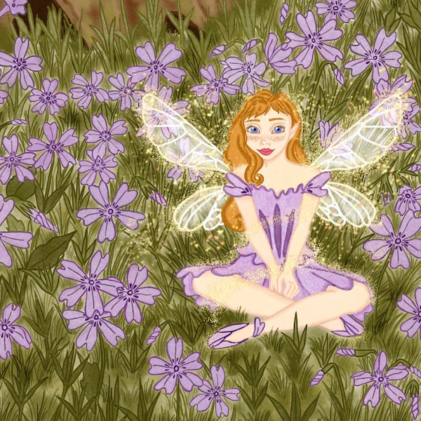 The Violet Fairy Art Print Fairy Art Print Flower Fairy Art Print ...