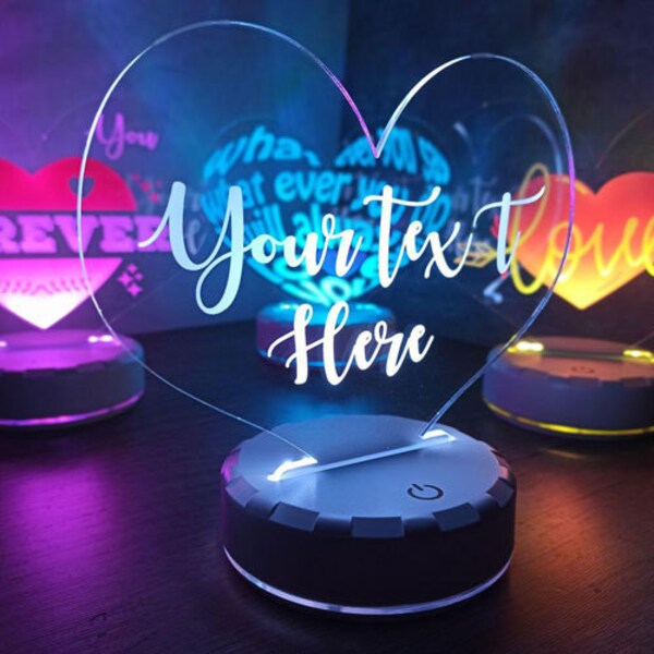 Custom LED Logo Sign, Dual Base Acrylic Lamp, Led Acrylic Sign, Acrylic ...