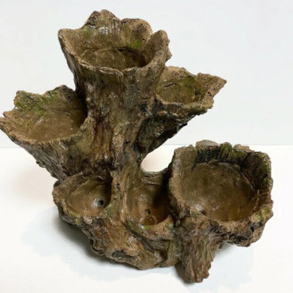 Tall Skinny Concrete Tree Stump Planter - Etsy